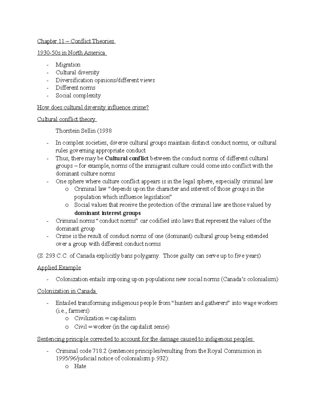 Chapter 11 - Chapter 11 – Conflict Theories 1930-50s in North America ...