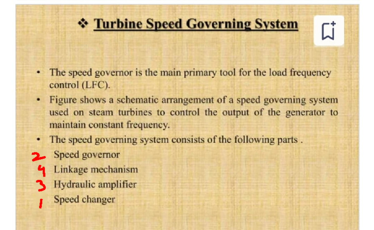 Turbine speed governing mechanism - * Turbine Speed Governing System The speed governor is the ...