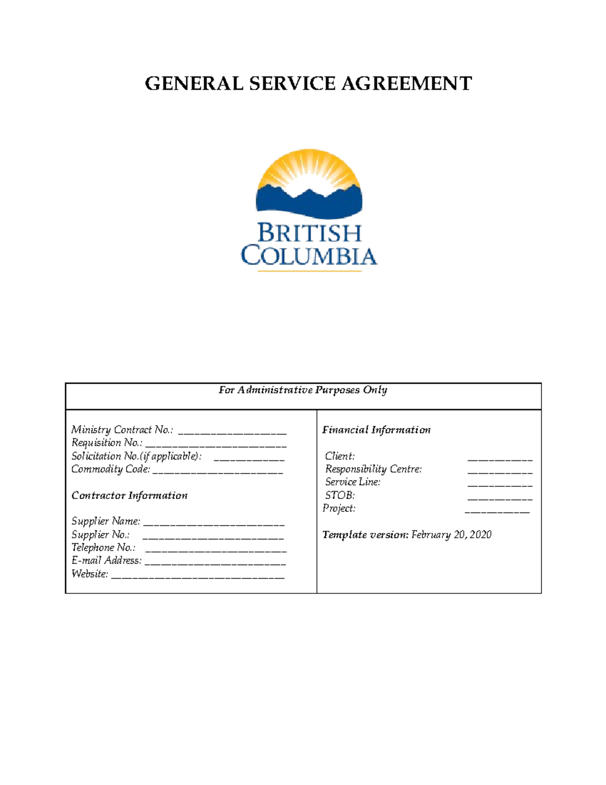 Gsa template for marketing 1120 - GENERAL SERVICE AGREEMENT For ...