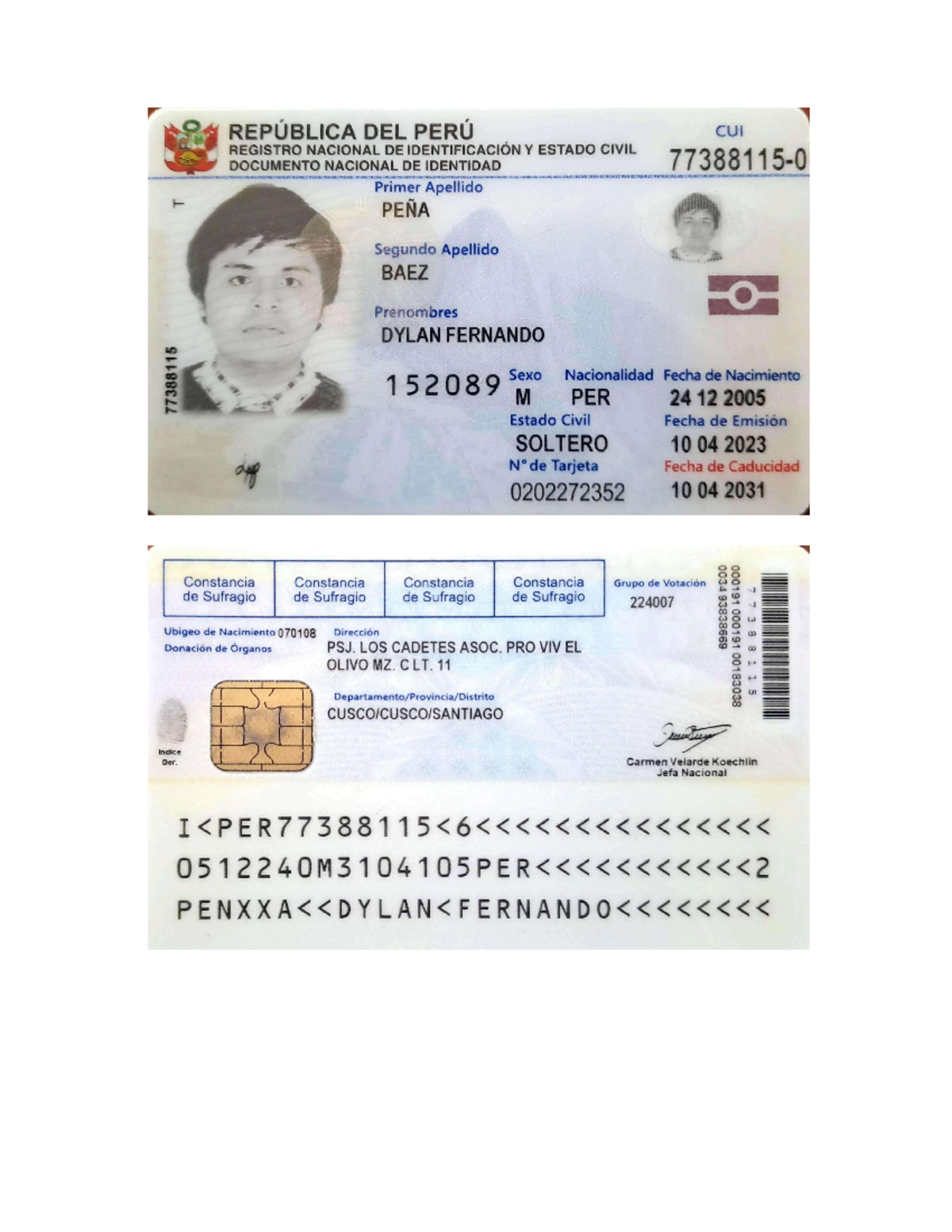 S - son apuntes - REPUBLICA DEL PERU CUI REGISTRO NACIONAL DE ...