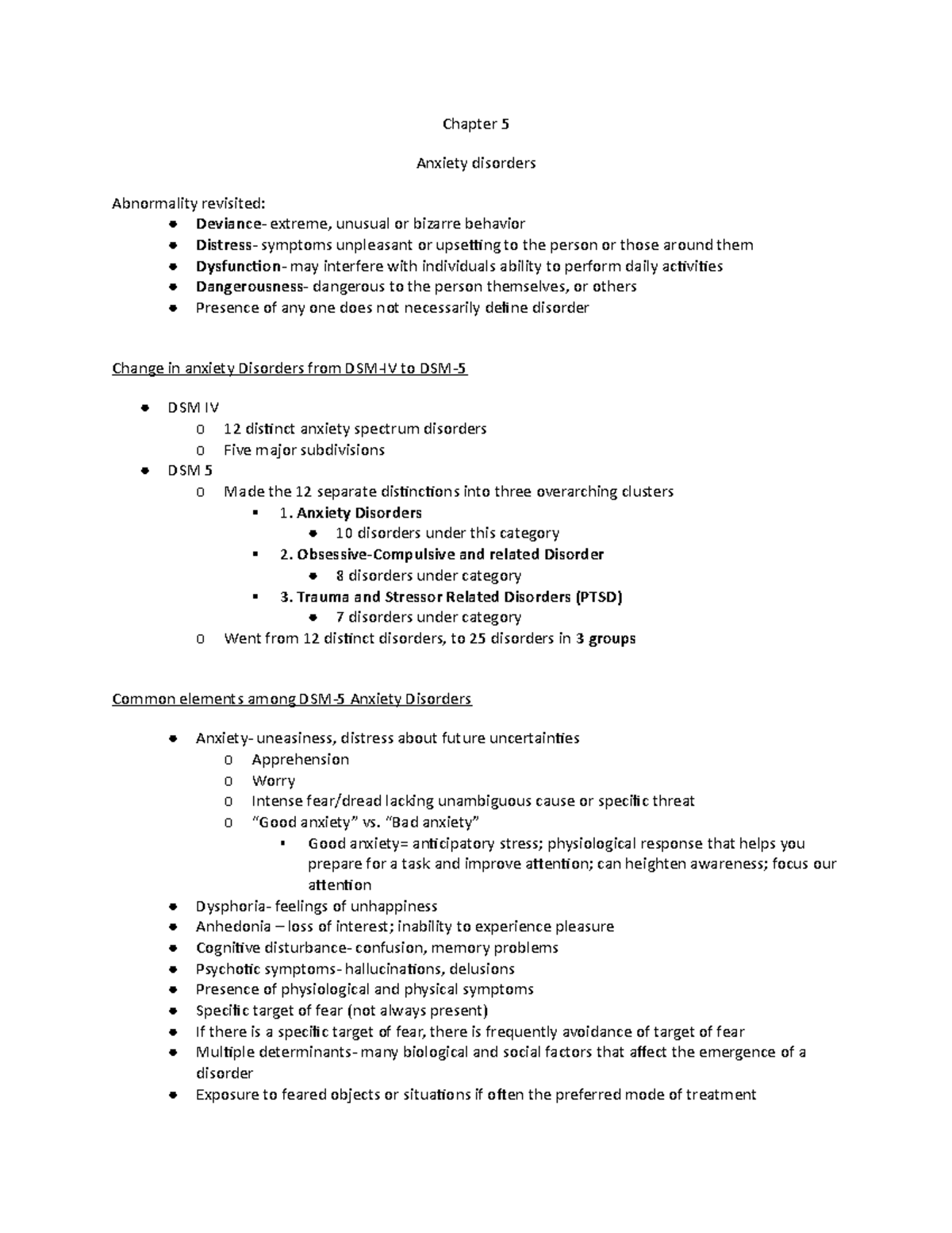 Generalized Anxiety disorders - Chapter 5 Anxiety disorders Abnormality ...