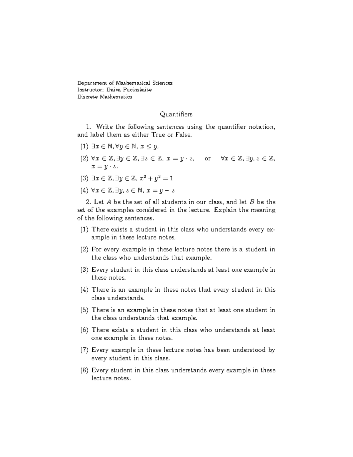 Solution Discrete Mathematics 3 - Department of Mathematical Sciences ...