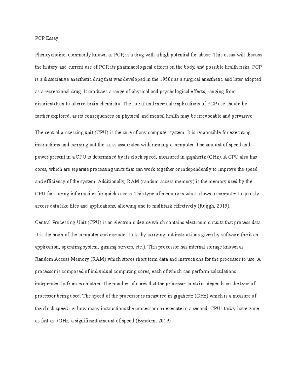 PCP Essaybbbbbbbb - PCP Essay Phencyclidine, commonly known as PCP, is ...