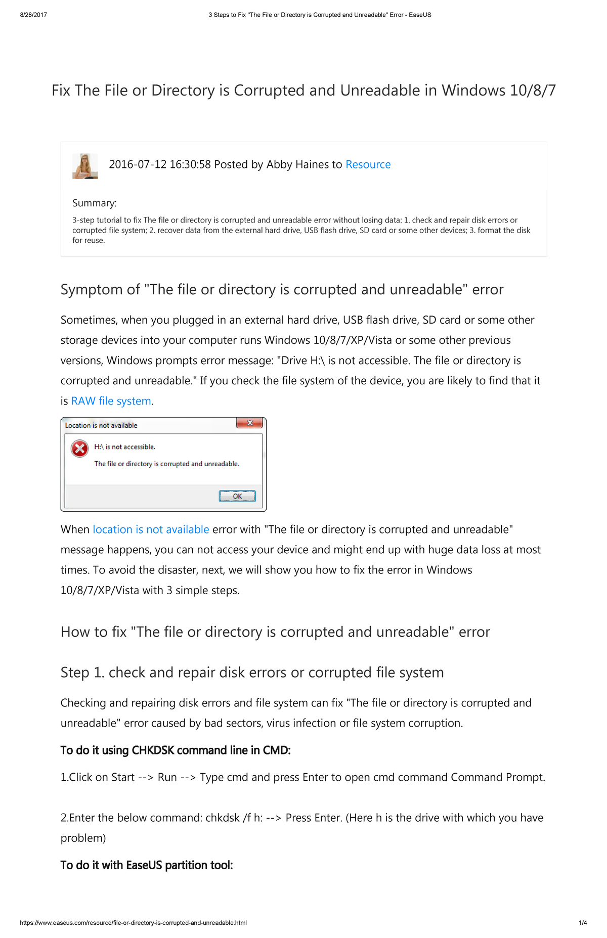 3 Steps to Fix The File or Directory is Corrupted and Unreadable - Fix ...