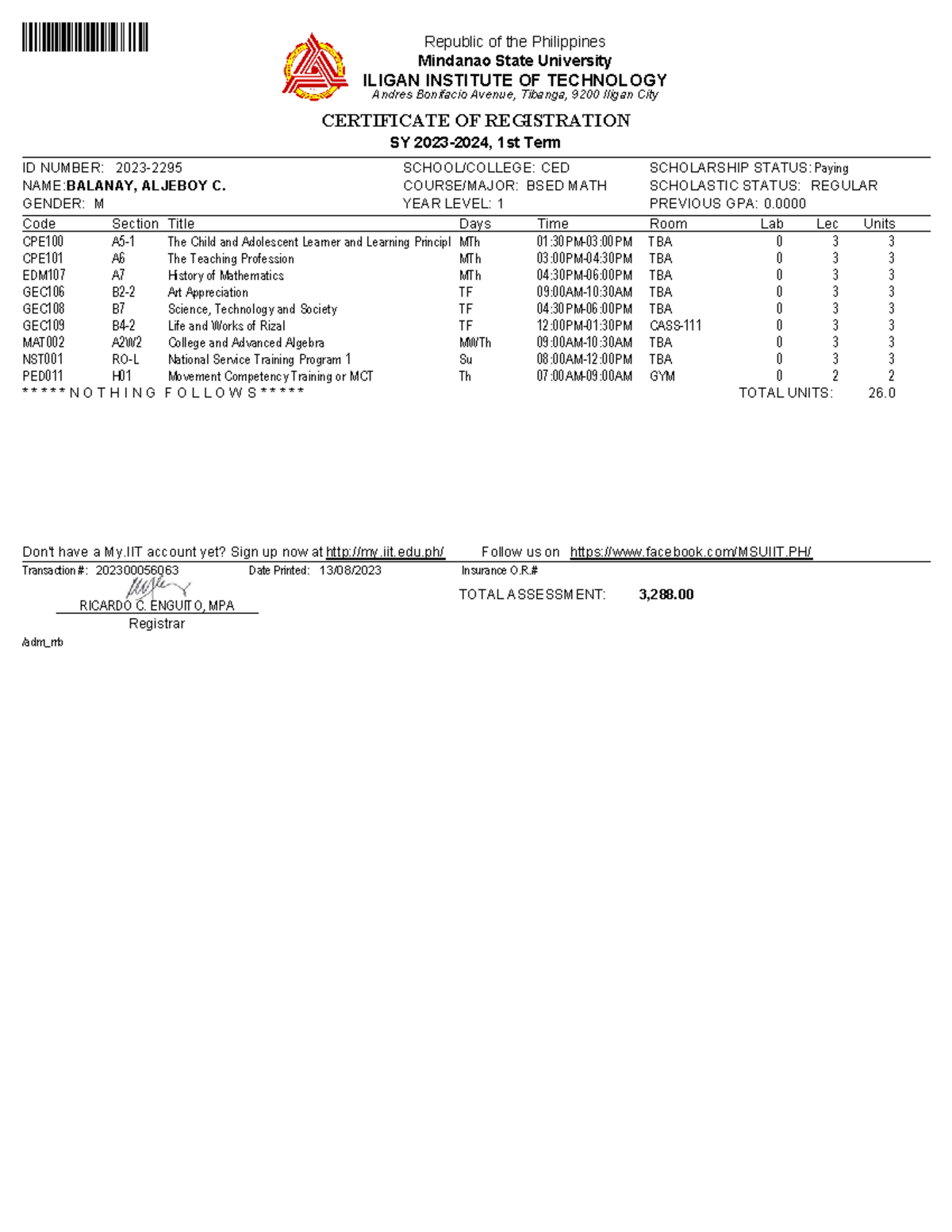 Balanay Aljeboy D - N/a - Republic of the Philippines Mindanao State ...