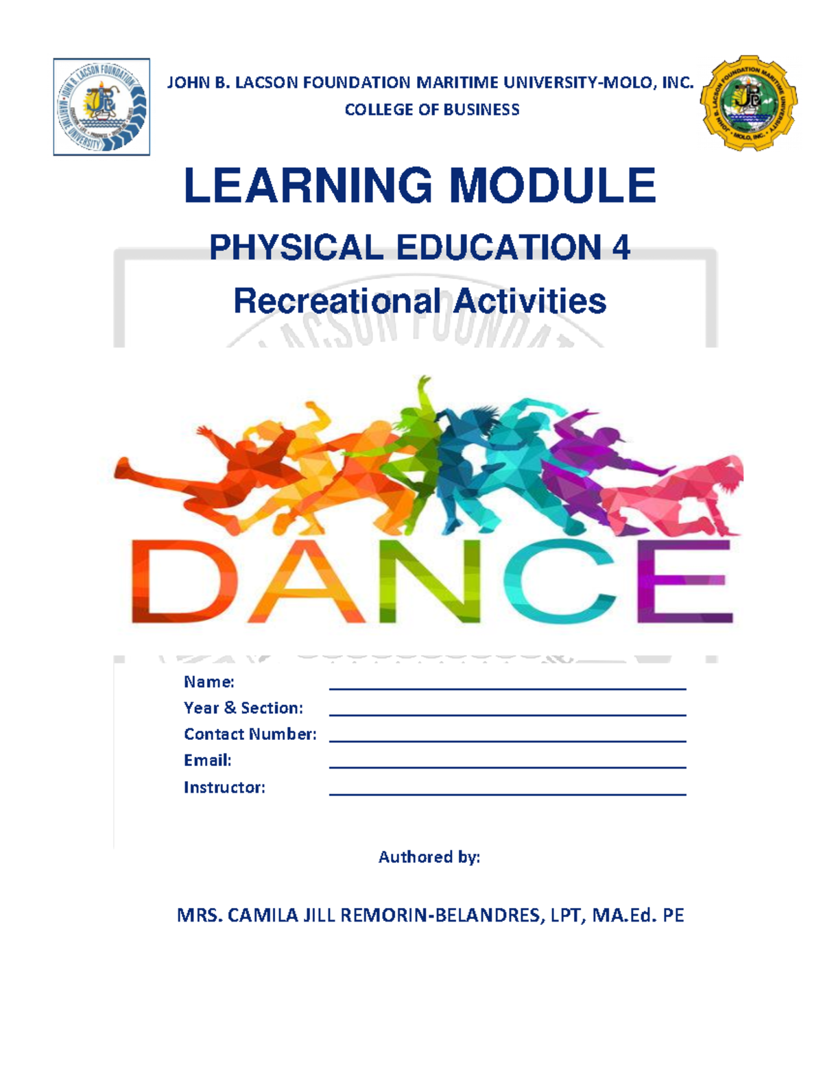 PE 4 - Recreational Activities ( Finals)-converted - LEARNING MODULE ...