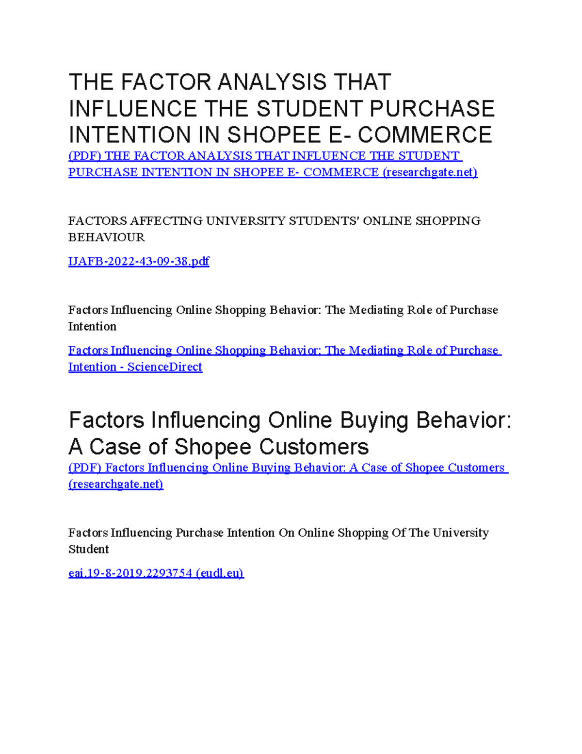 THE Factor Analysis THAT Influence THE Student Purchase Intention IN ...