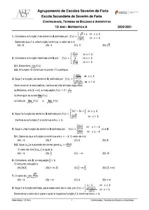 Ficha de Trabalho 03 - 12 Ano - Triangulo de Pascal de Binomio de Newton - 5 Fichas de trabalho ...