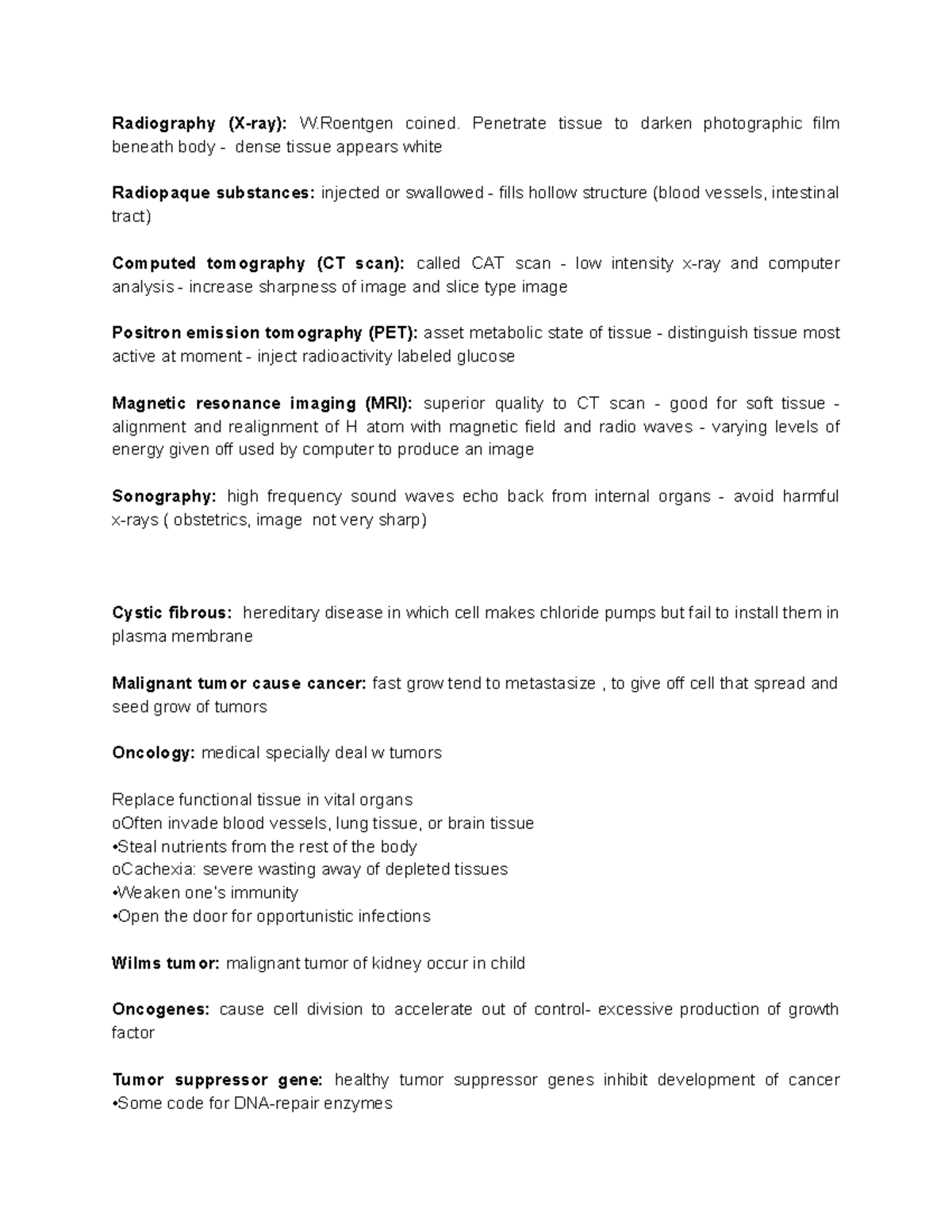 Technology - Answer key and homework - Radiography (X-ray): W coined ...
