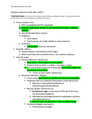 Unit2Lecture 1and2Infectious Diseases Skin Part One Fungal Infections ...