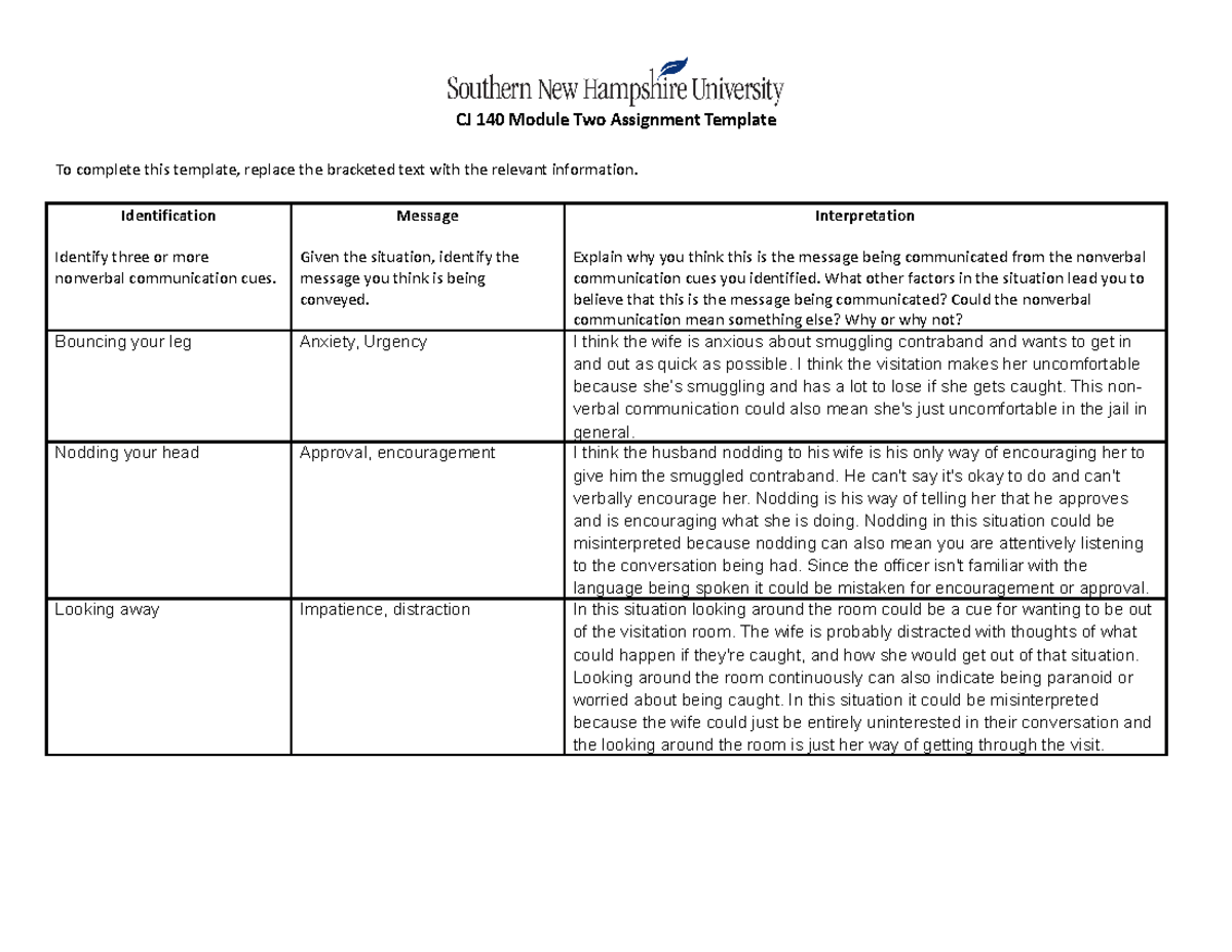 CJ 140 Module Two Assignment Template - Identification Identify three ...