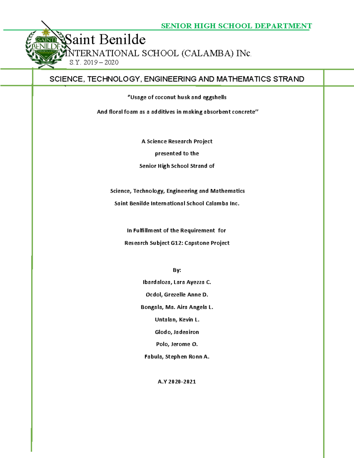 Inbound 9 100 338377199324138 - Saint Benilde INTERNATIONAL SCHOOL ...