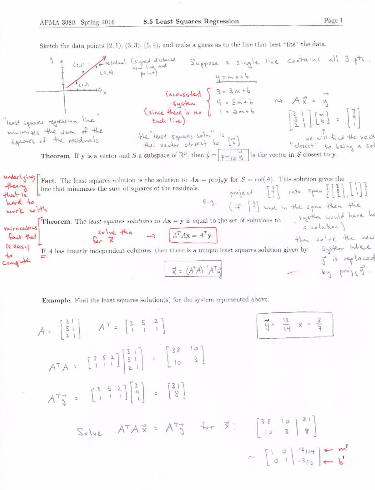 8.5 complete - Diana MorrisLinear Algebra - APMA 3080 - Studocu