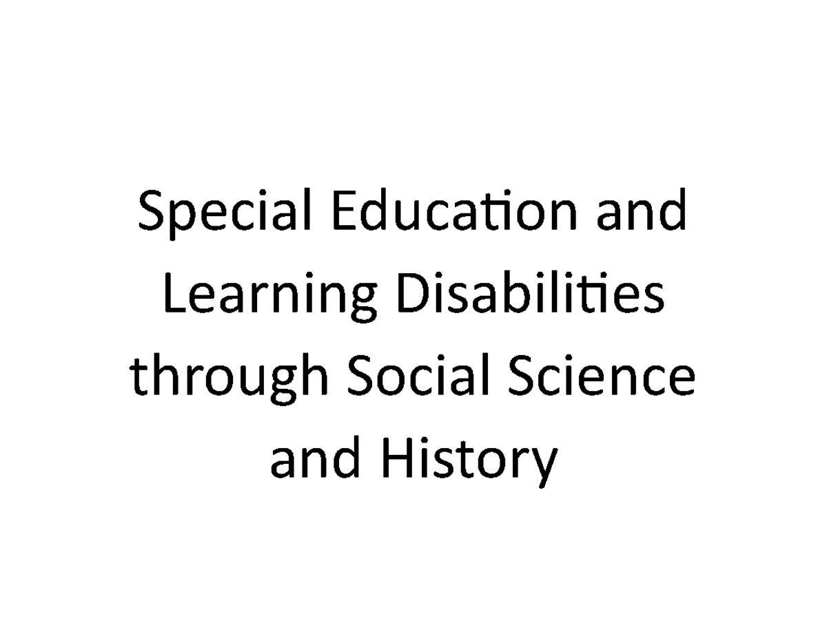 Project 3 - Special Education and Learning Disabilities through Social ...