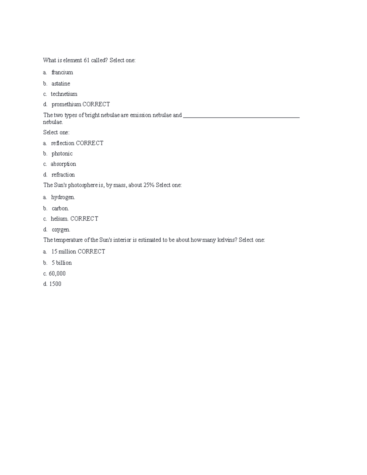 492414678-physc 112 - What is element 61 called? Select one: a ...
