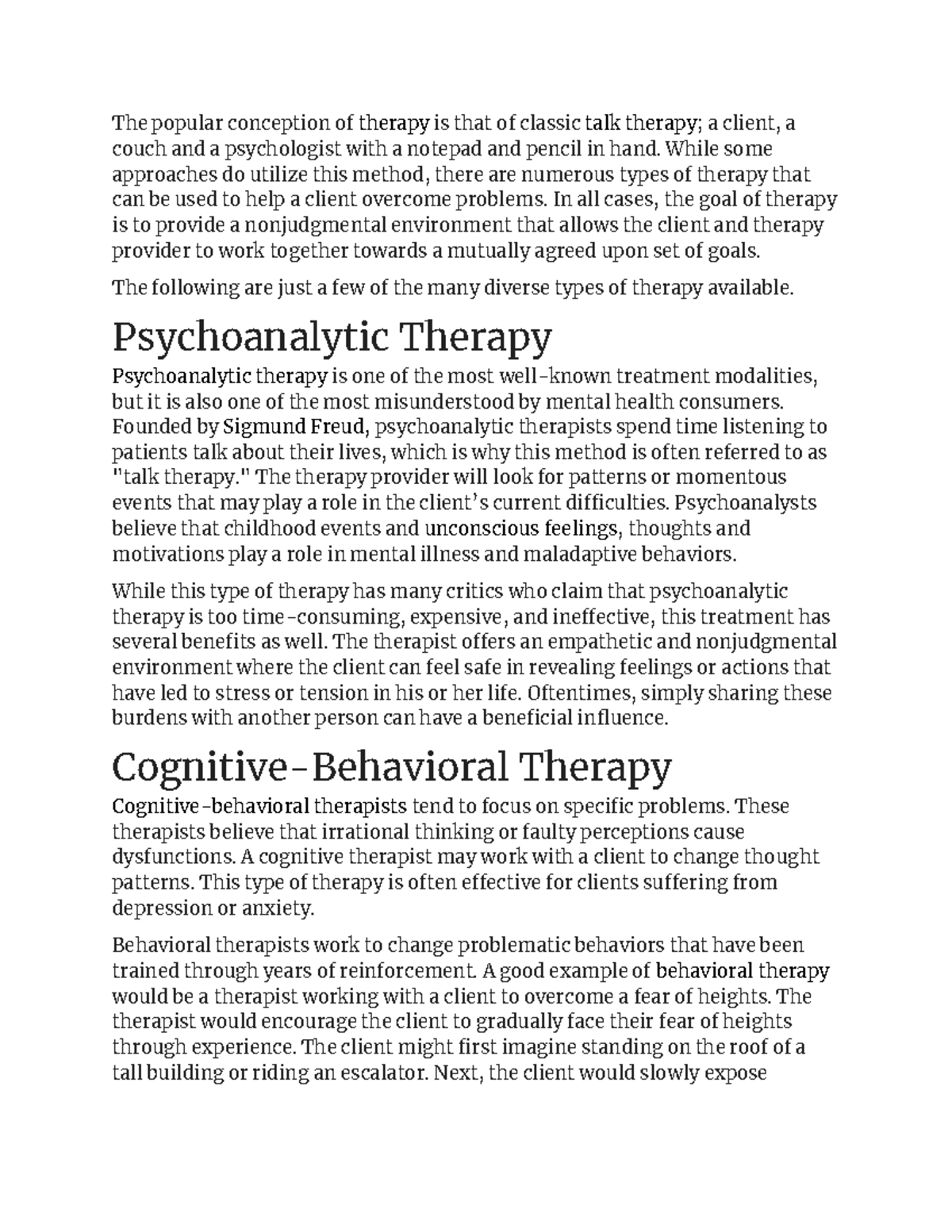 The Basic Methods of Therapy - The popular conception of therapy is ...