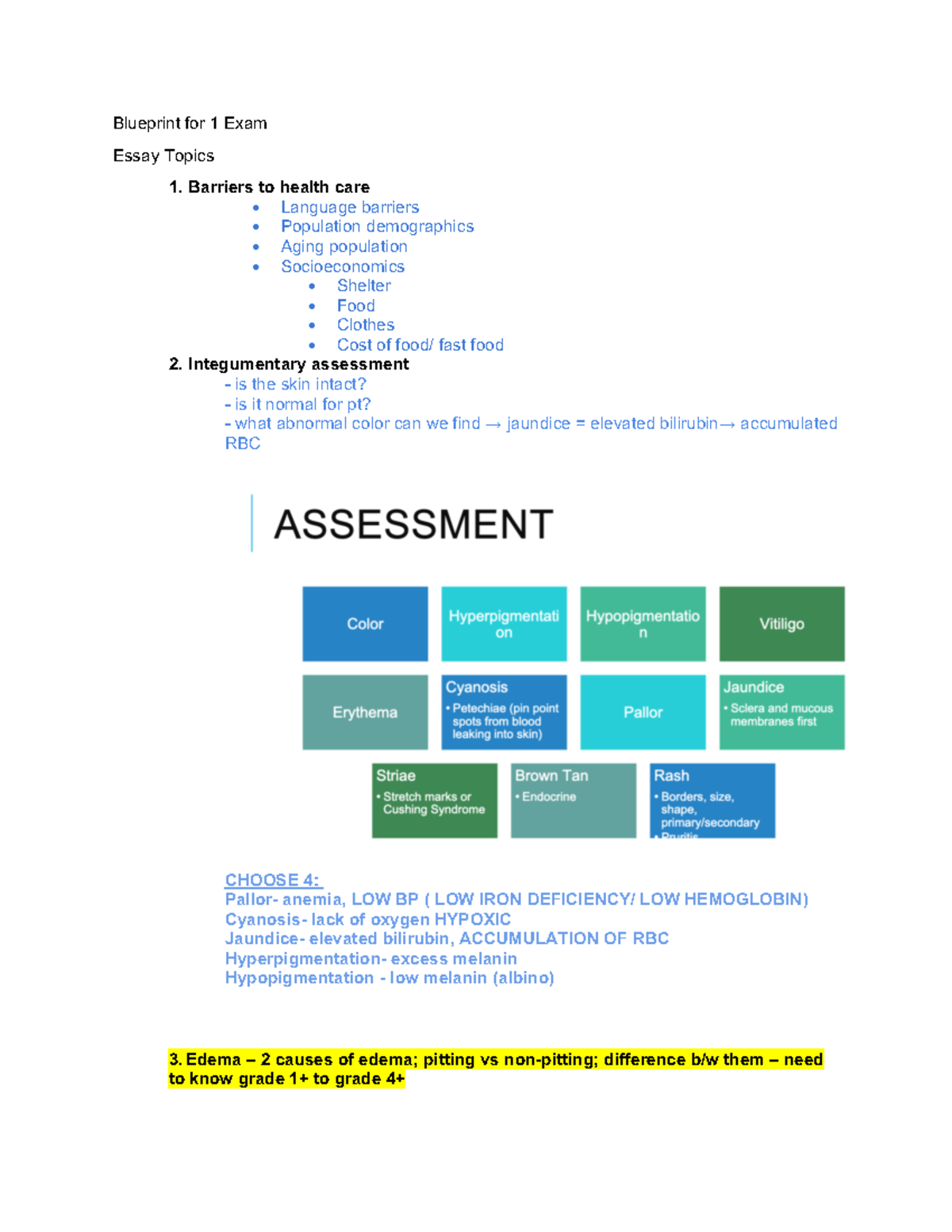 Blueprint for 1 Exam - Study Guide - Blueprint for 1 Exam Essay Topics ...