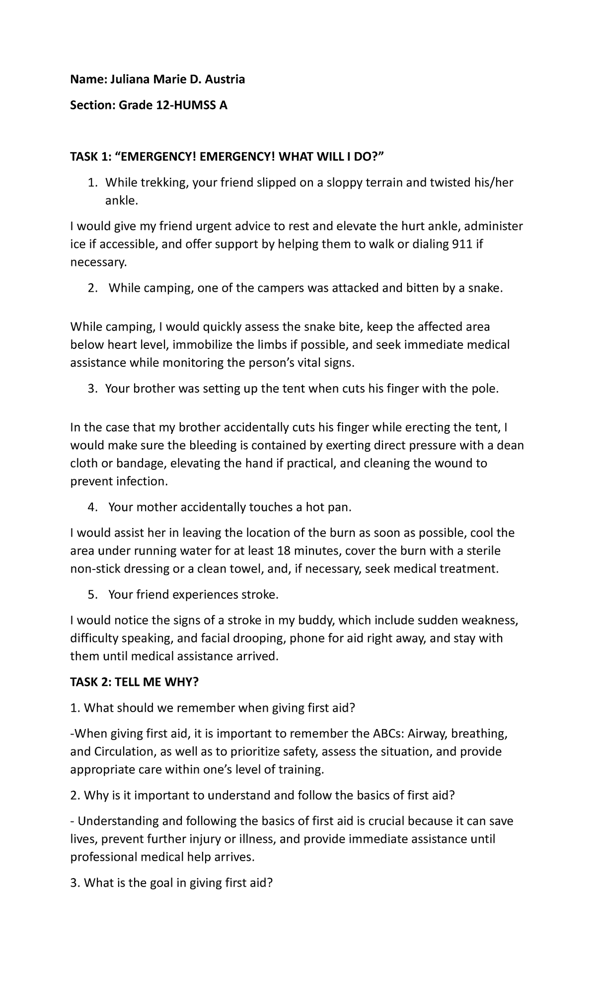 PEZ - Notes - Name: Juliana Marie D. Austria Section: Grade 12-HUMSS A ...