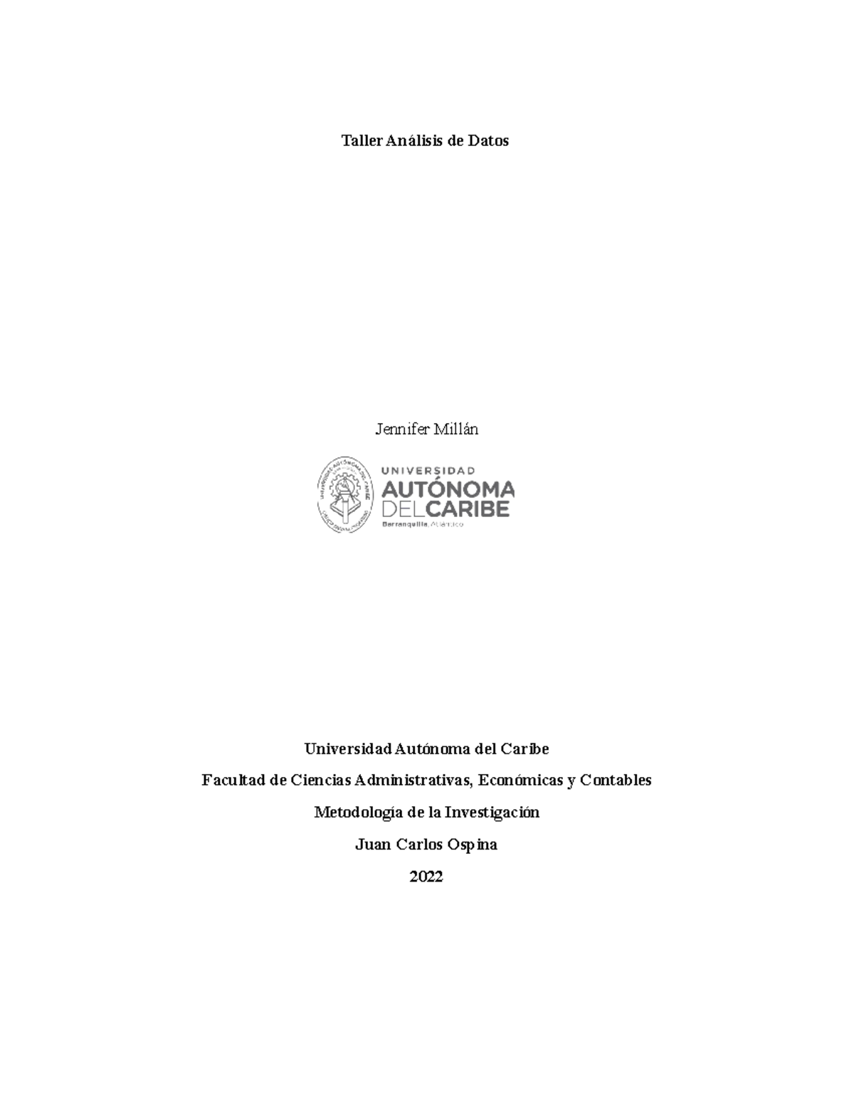 Taller Análisis de Datos - Taller Análisis de Datos Jennifer Millán ...
