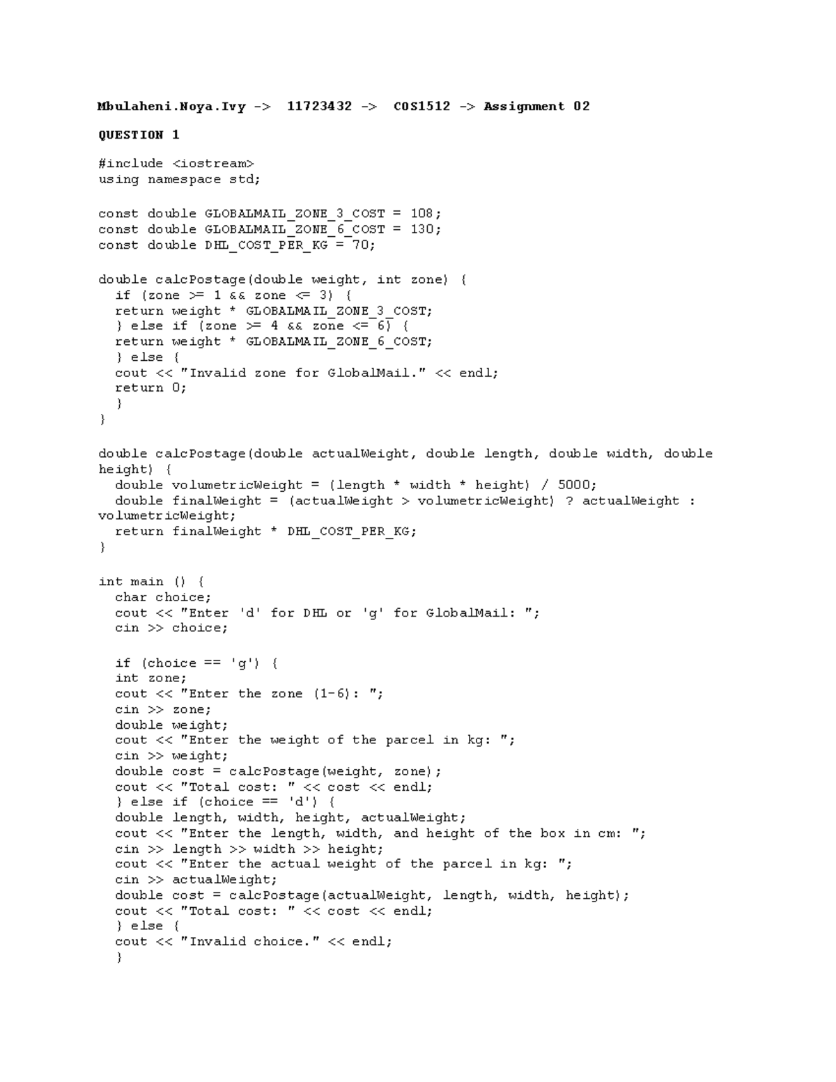 Assignment 02 Introduction in programming 3 - Mbulaheni.Noya ...