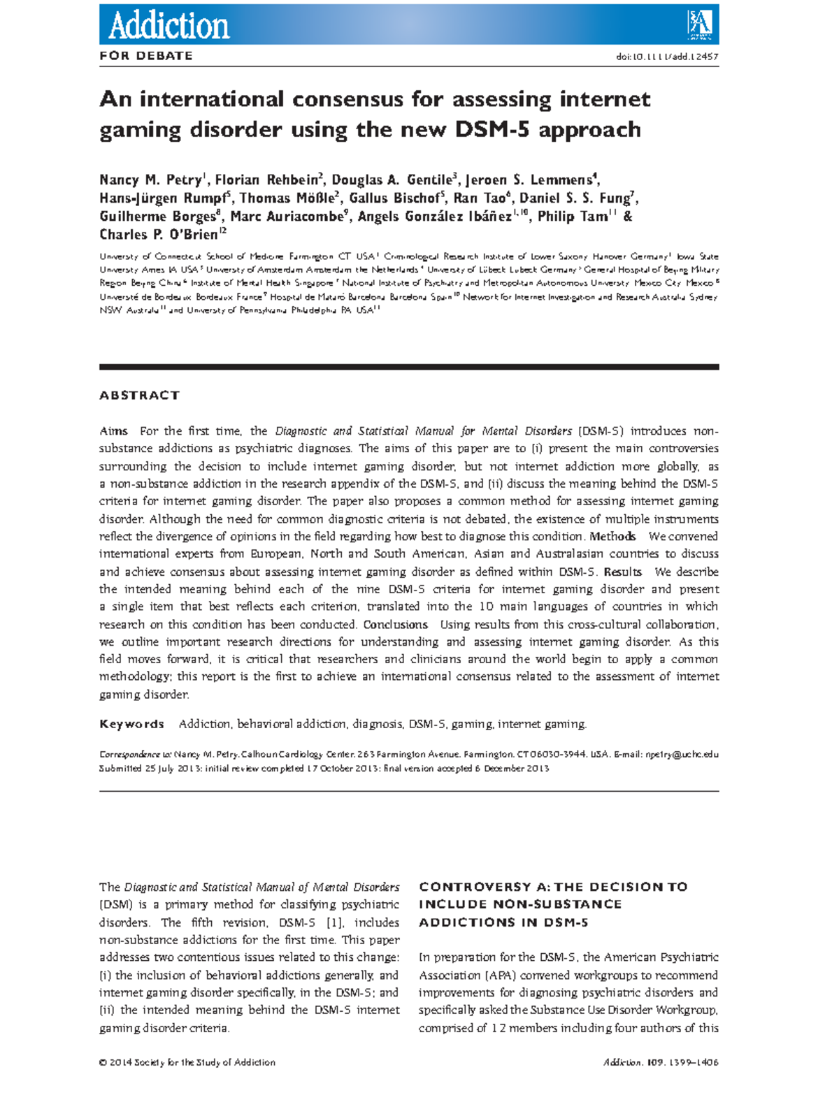Week 9 onlune - articlee - An international consensus for assessing ...