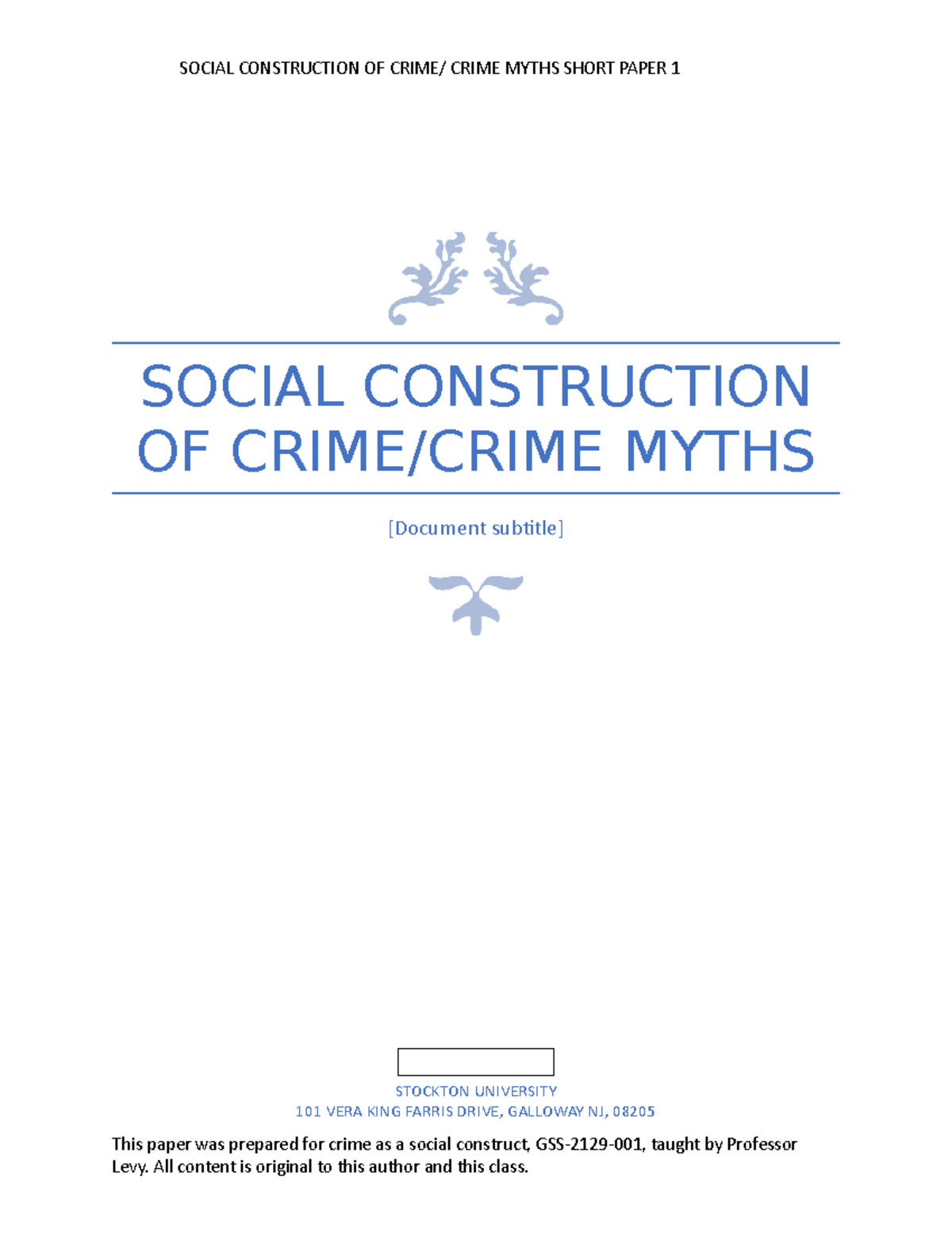 Updated Social Construction OF Crime - SOCIAL CONSTRUCTION OF CRIME ...