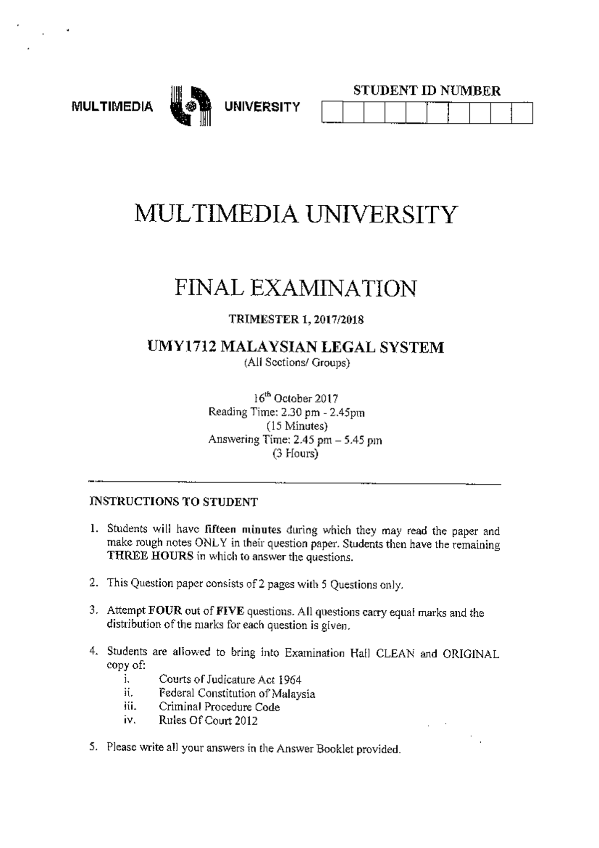 42279 - past year question - Legal Skills - Studocu