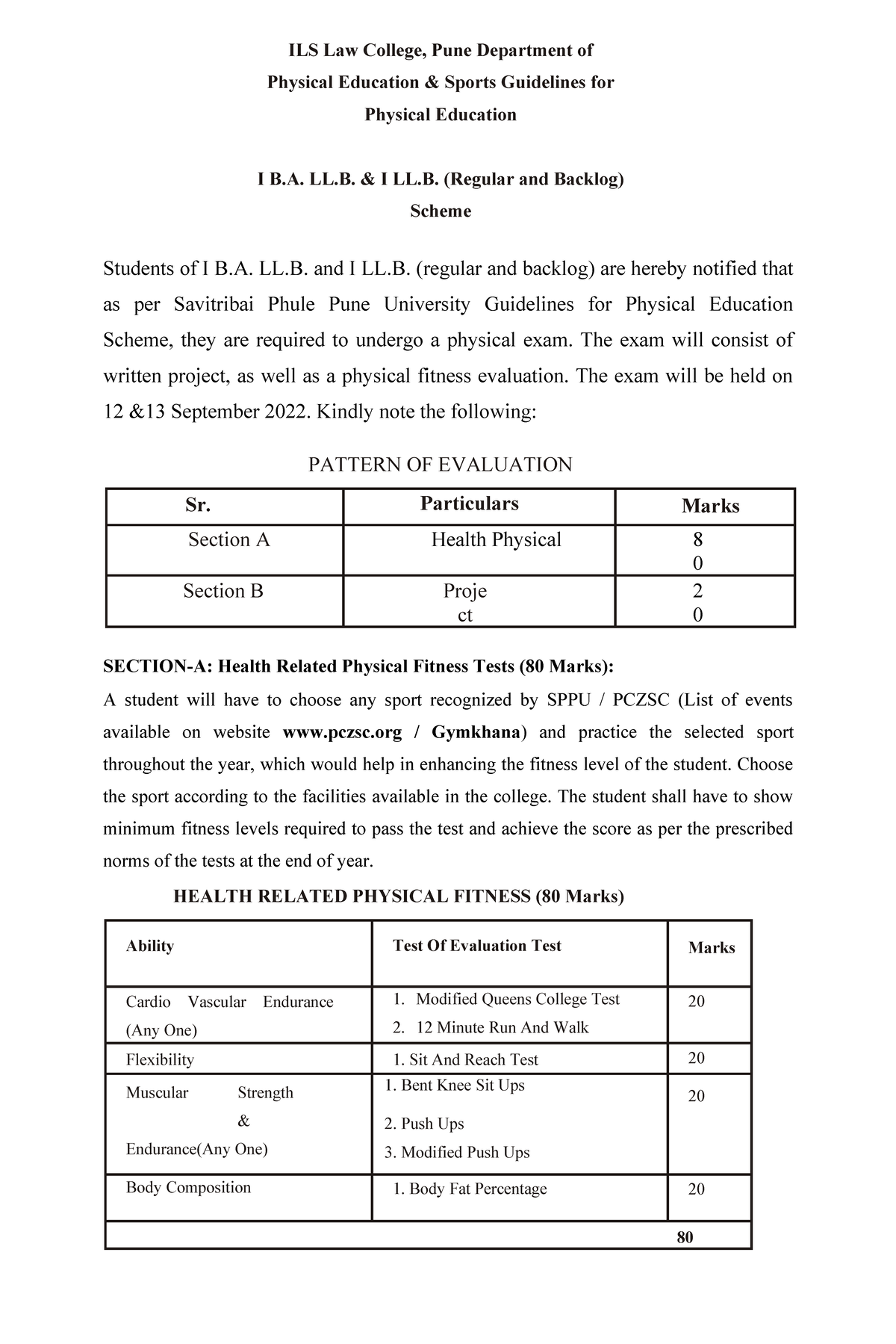 Guidelines physical education scheme 1 - ILS Law College, Pune ...