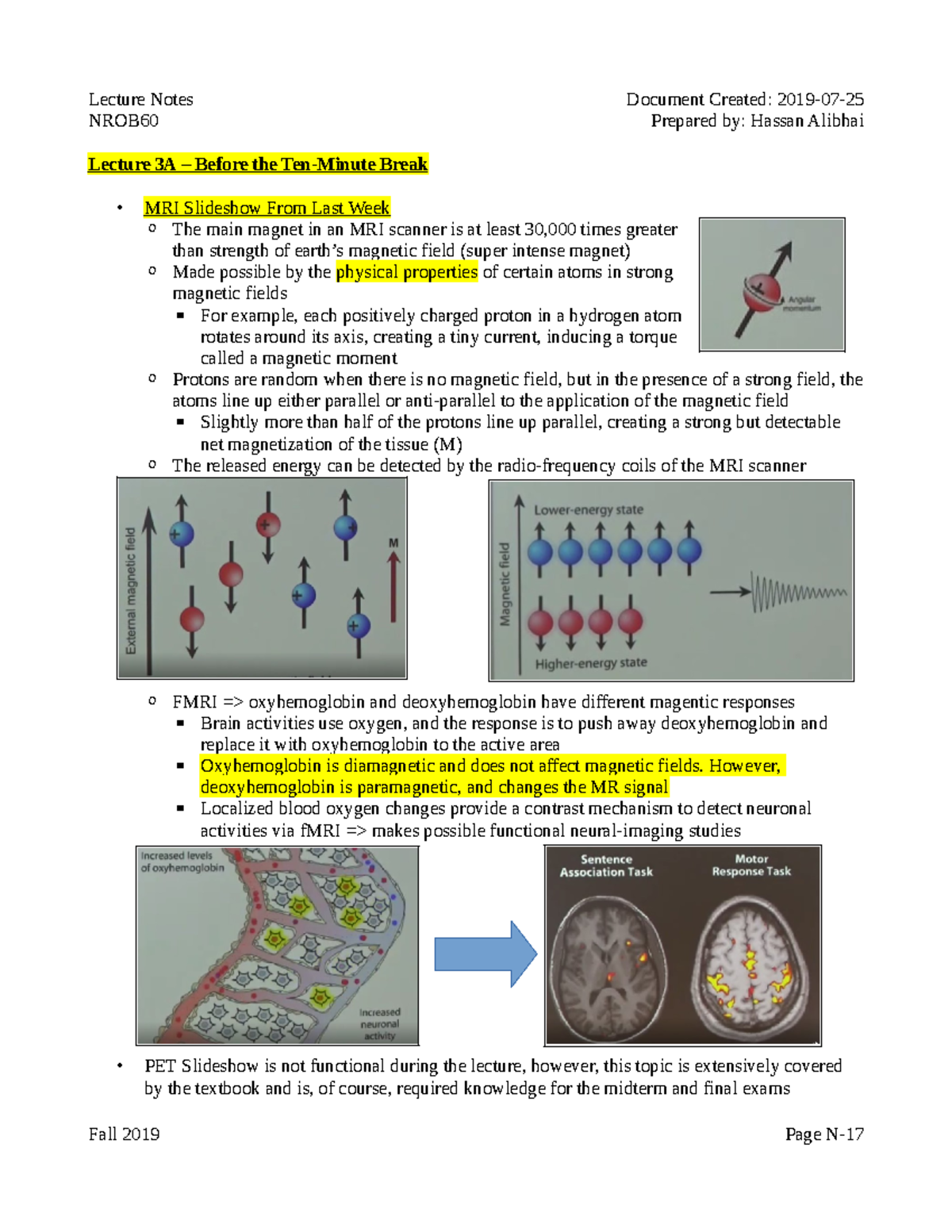 NROB60 Lecture 3 - NROB60 Prepared by: Hassan Alibhai Lecture 3A ...