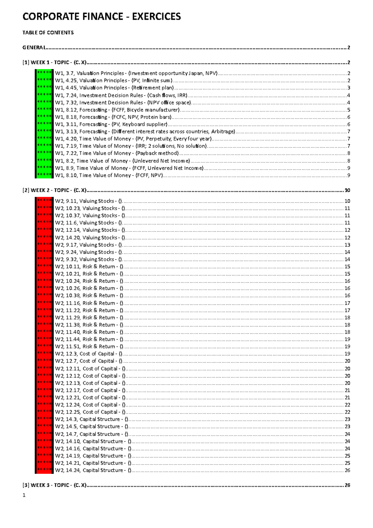 Corporate-Finance-Exercices - CORPORATE FINANCE - EXERCICES - Studocu