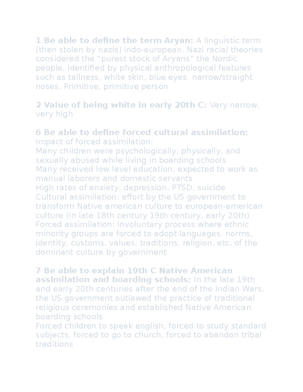 Anthro exam - 1 Be able to define the term Aryan: A linguistic term ...