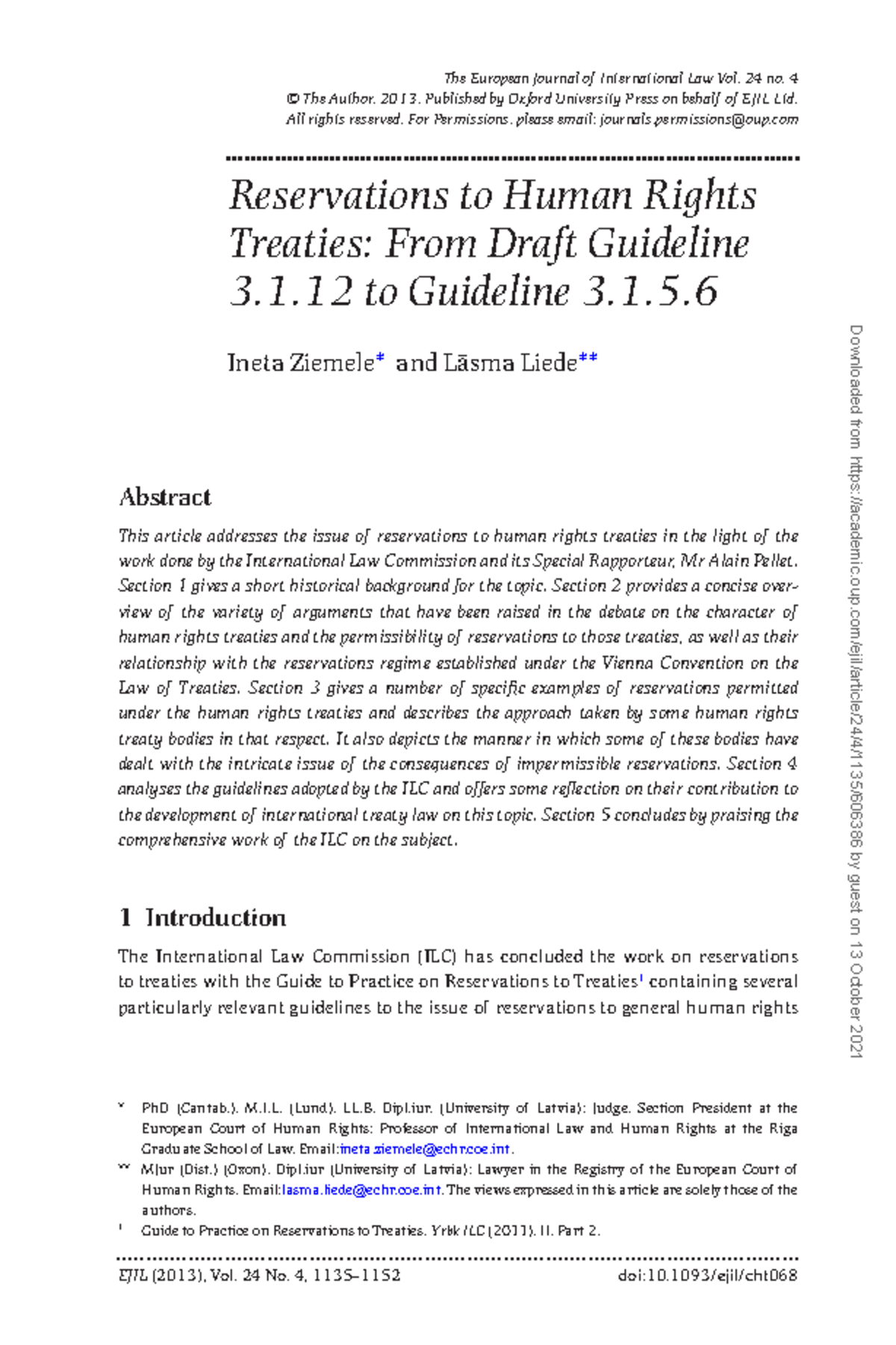 Ziemele and Liede - The European Journal of International Law Vol. 24 ...
