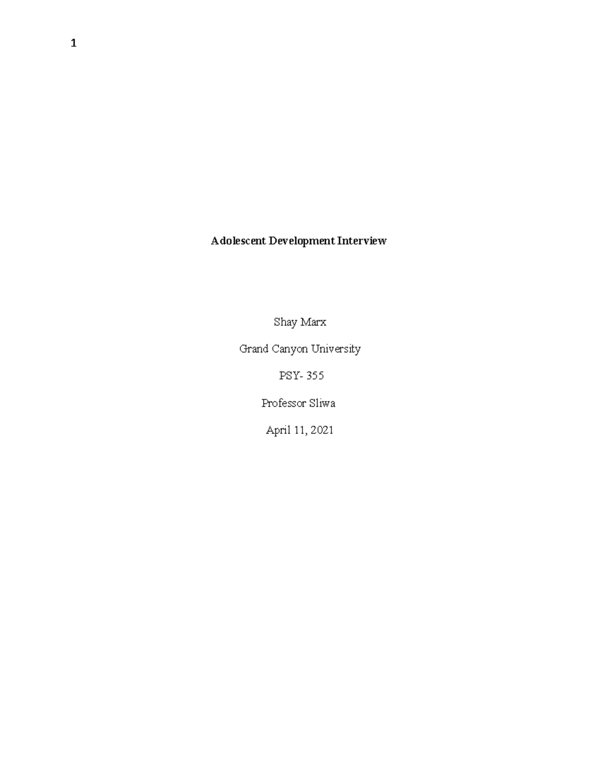 Adolescent Development Interview - Each person goes through development ...