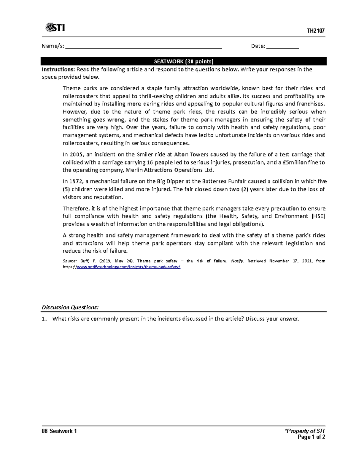 08 Seatwork 12 - Give the explanation - Name/s: Date: Instructions ...