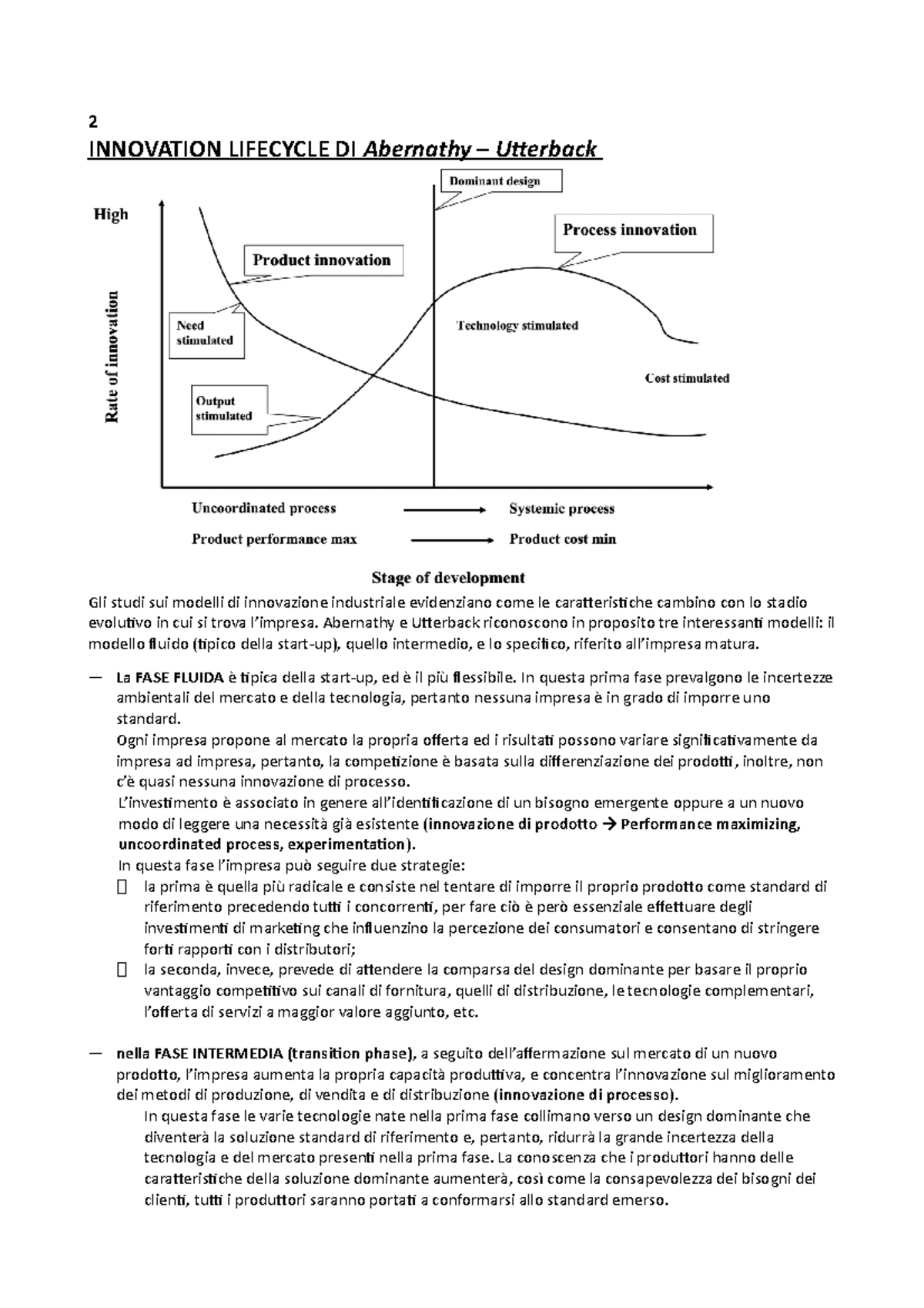 2 - Open Innovation - 2 INNOVATION LIFECYCLE DI Abernathy – Utterback ...