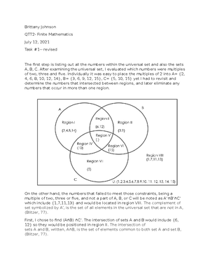 Task 2 - Number Theory - Task 2 – Number Theory Finite Mathematics Scenario 1: There are 60 ...