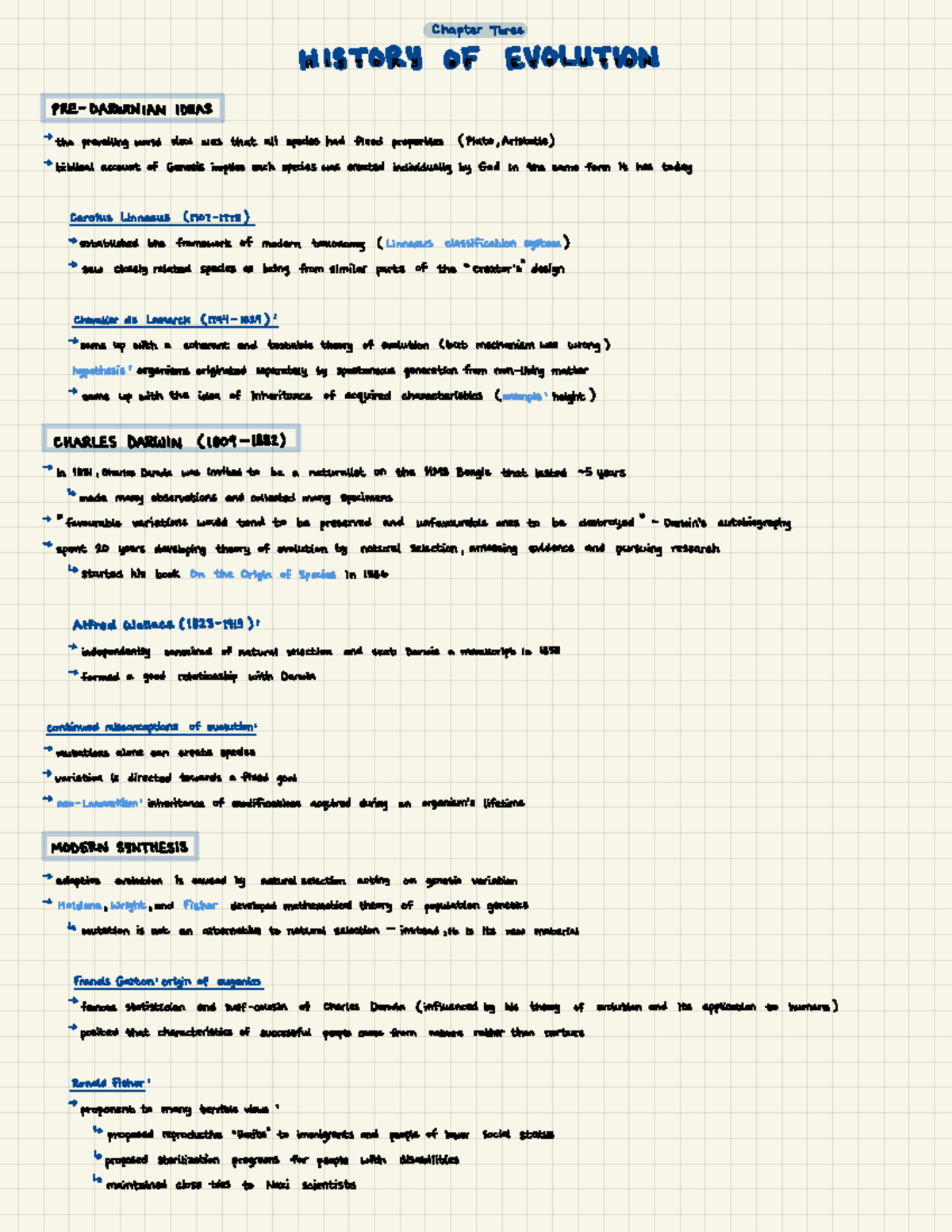 Chapter 3a- History of Evolution - Chapter Three HISTORY ⑥E ...