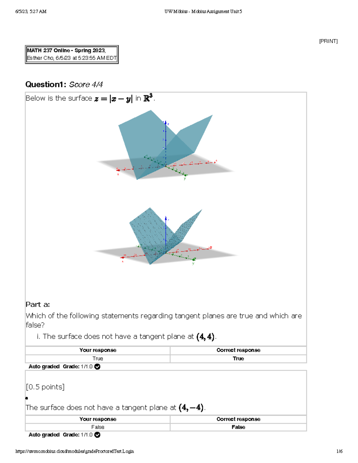 Unit 5 - mobius - Math 237 - UWaterloo - Studocu