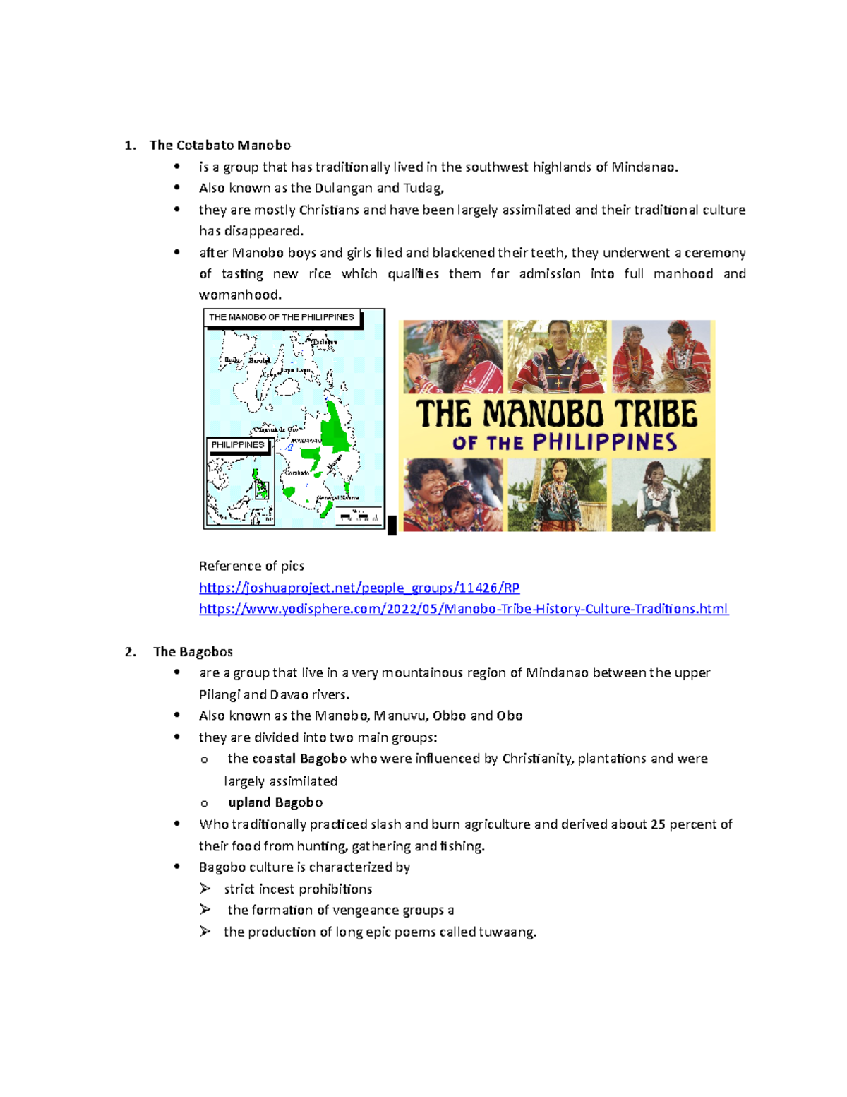 Culture in mindanao - NOTHING - The Cotabato Manobo is a group that has ...