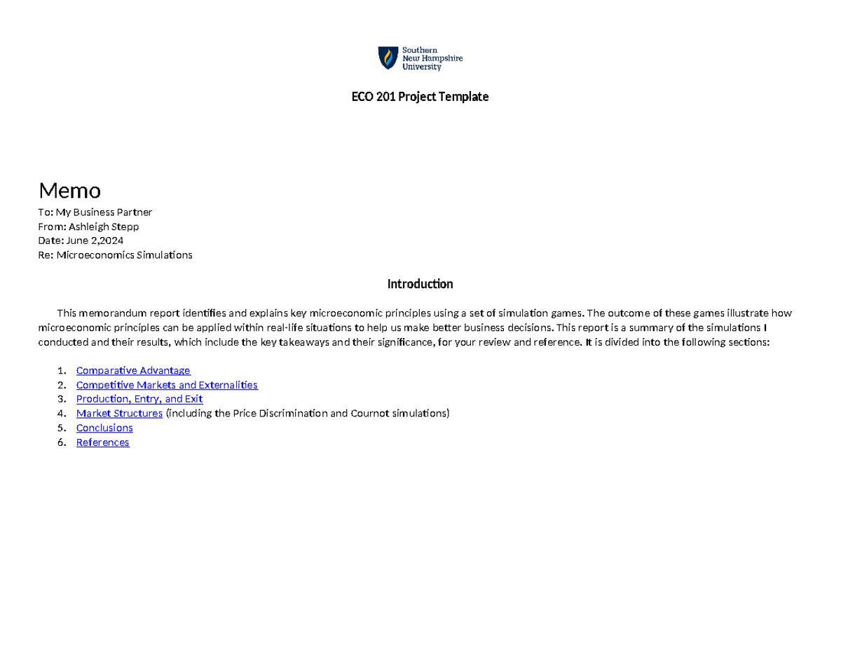 ECO 201 Project Template Mod 4 checkpoint - ECO 201 Project Template ...