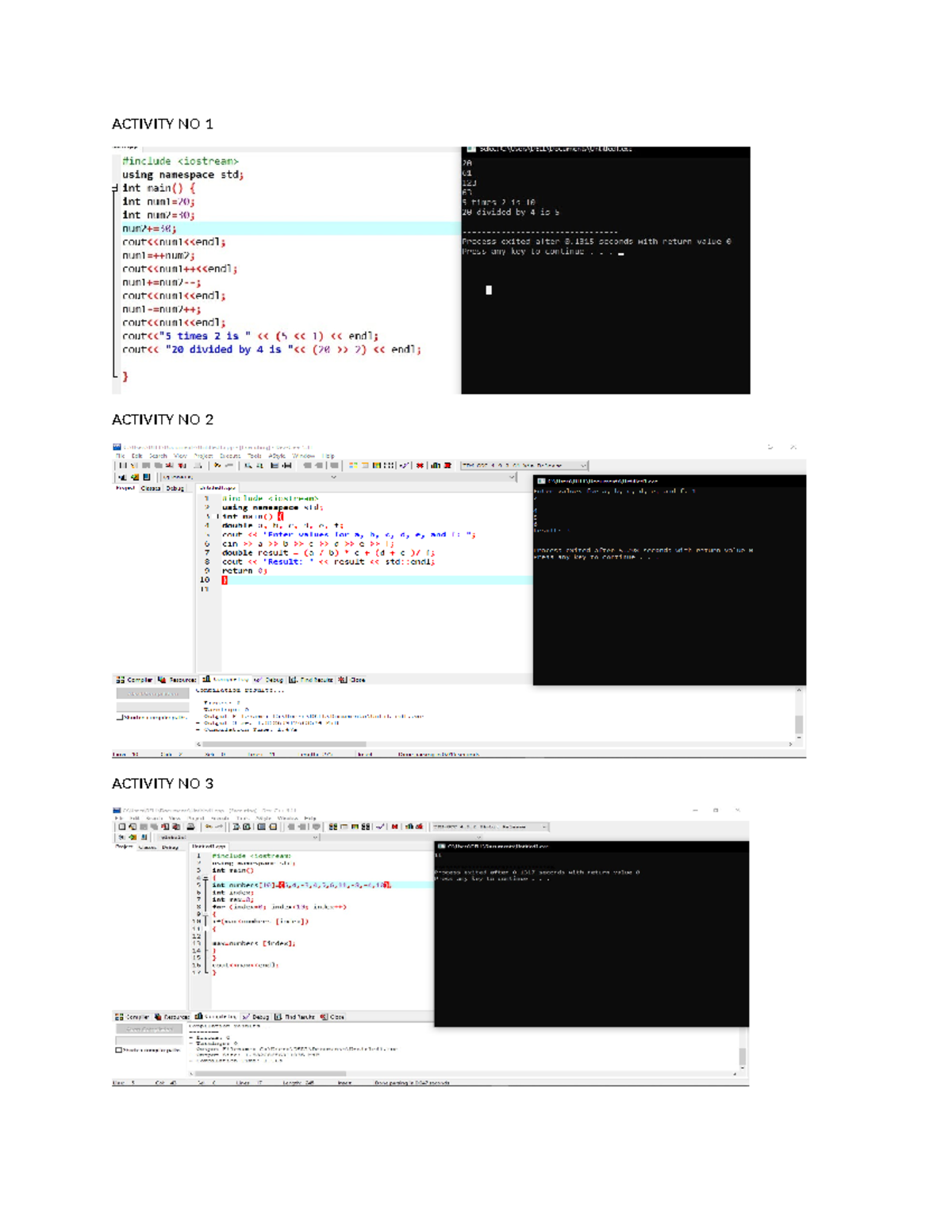 Activity NO 1 - Introduction to programming lab - ACTIVITY NO ACTIVITY NO ACTIVITY NO ACTIVITY ...