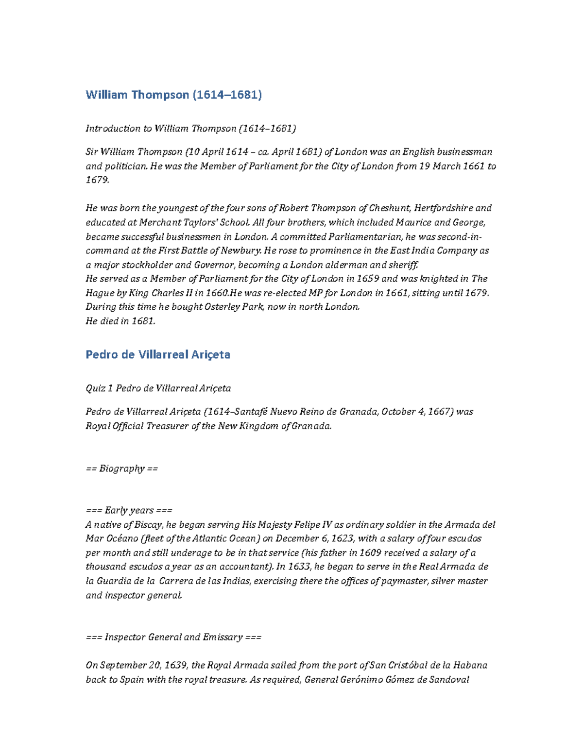 PSY167 Quiz William Thompson (1614–1681) - William Thompson (1614–1681 ...