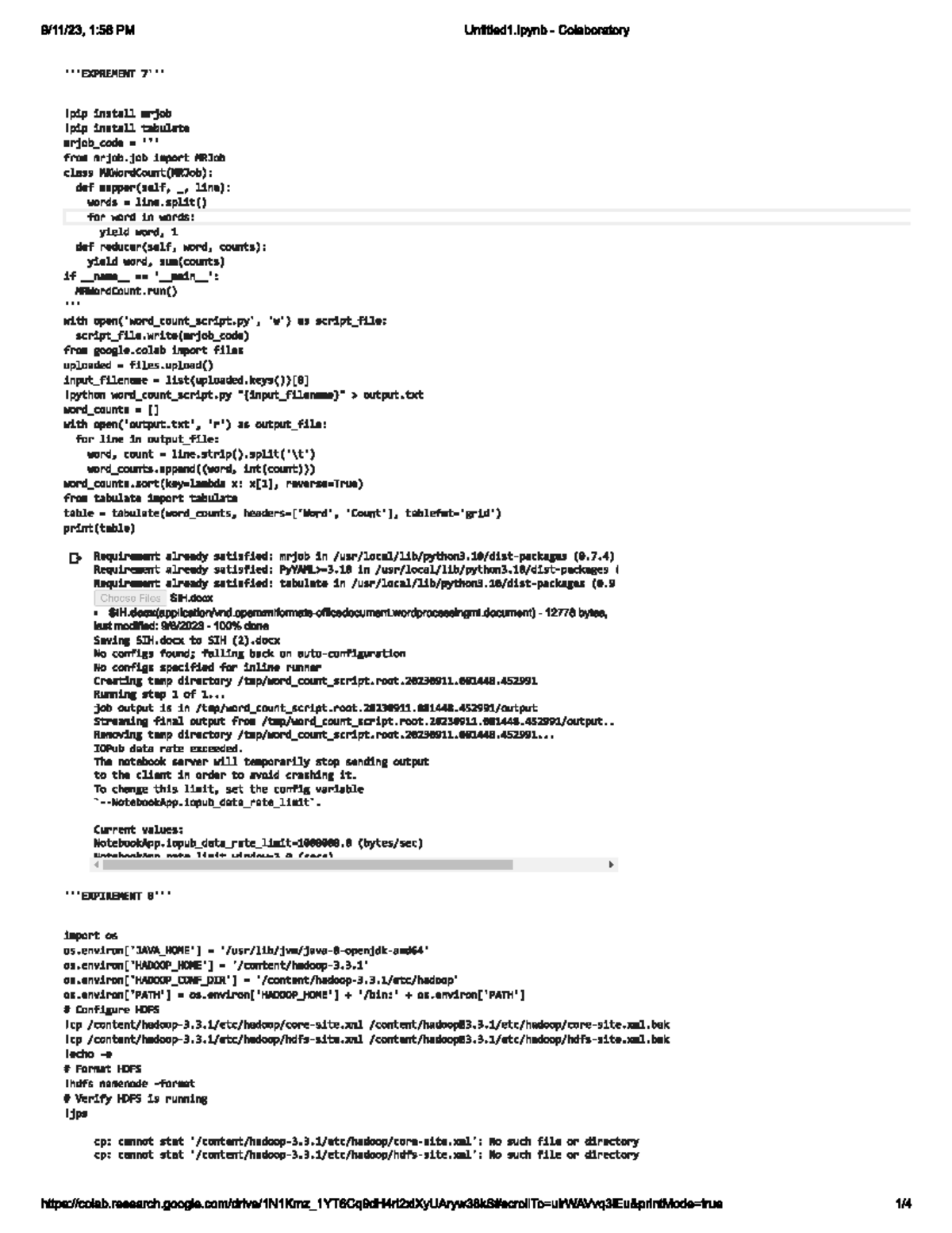 BIG DATA LAB FROM 7 TO 10 B - computer science - Studocu