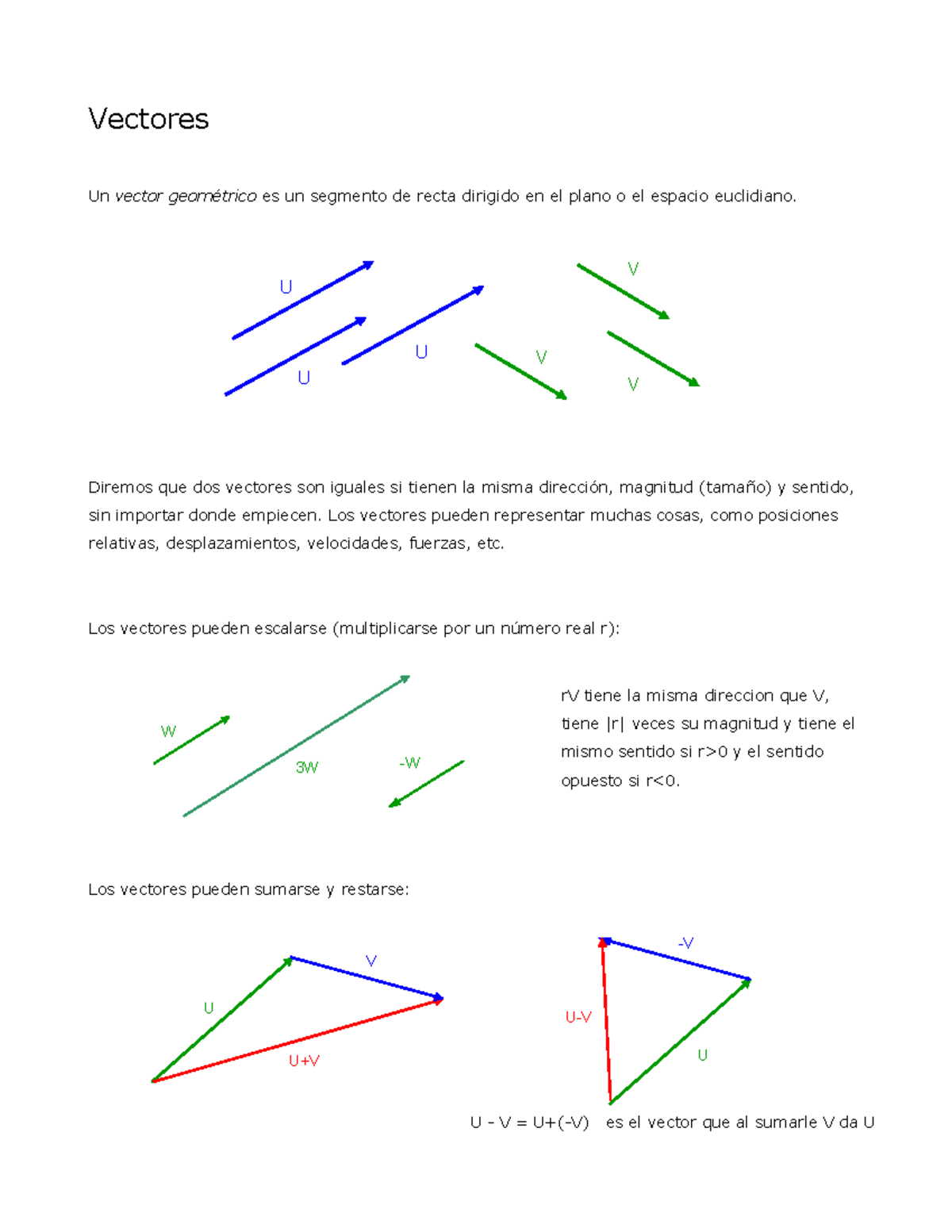 Vectores - Vectores Un vector geométrico es un segmento de recta ...
