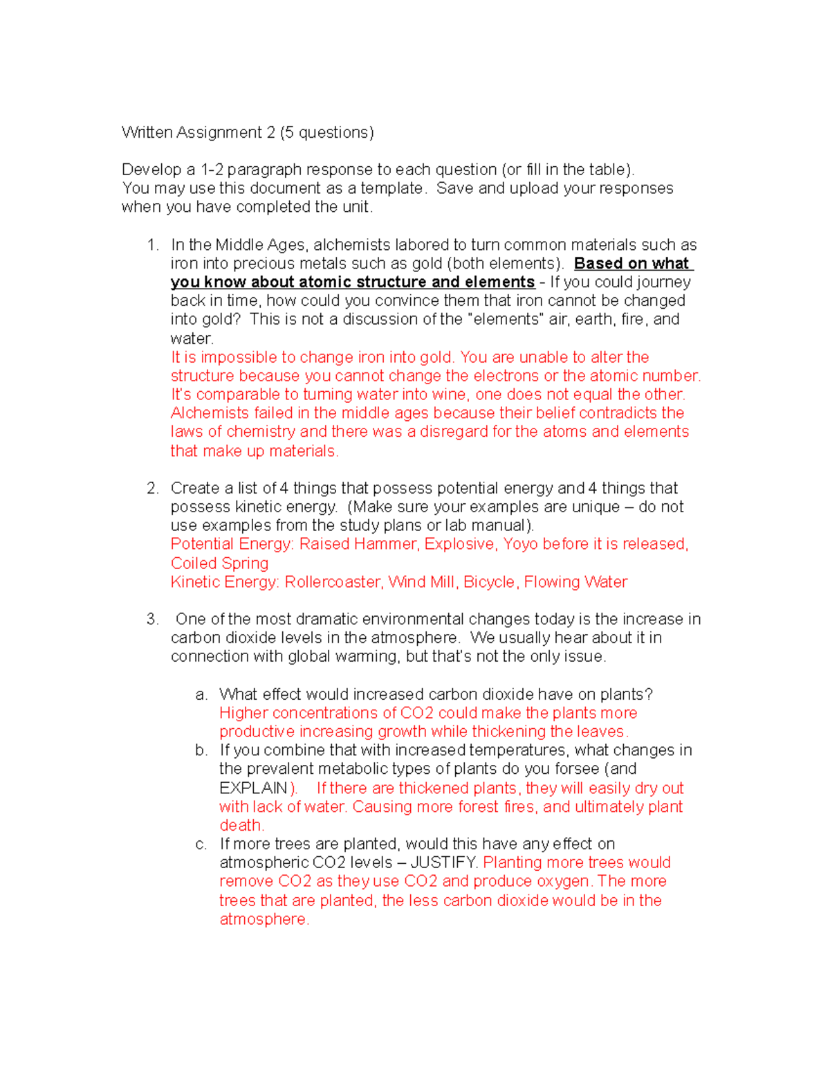 IB U2 Written Assignment-1 - Written Assignment 2 (5 questions) Develop ...