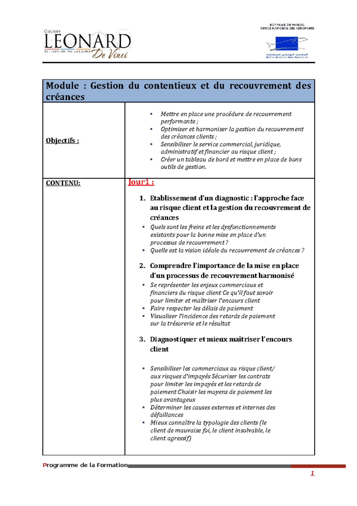 Gestion du contentieux et du recouvrement des créances - Module ...