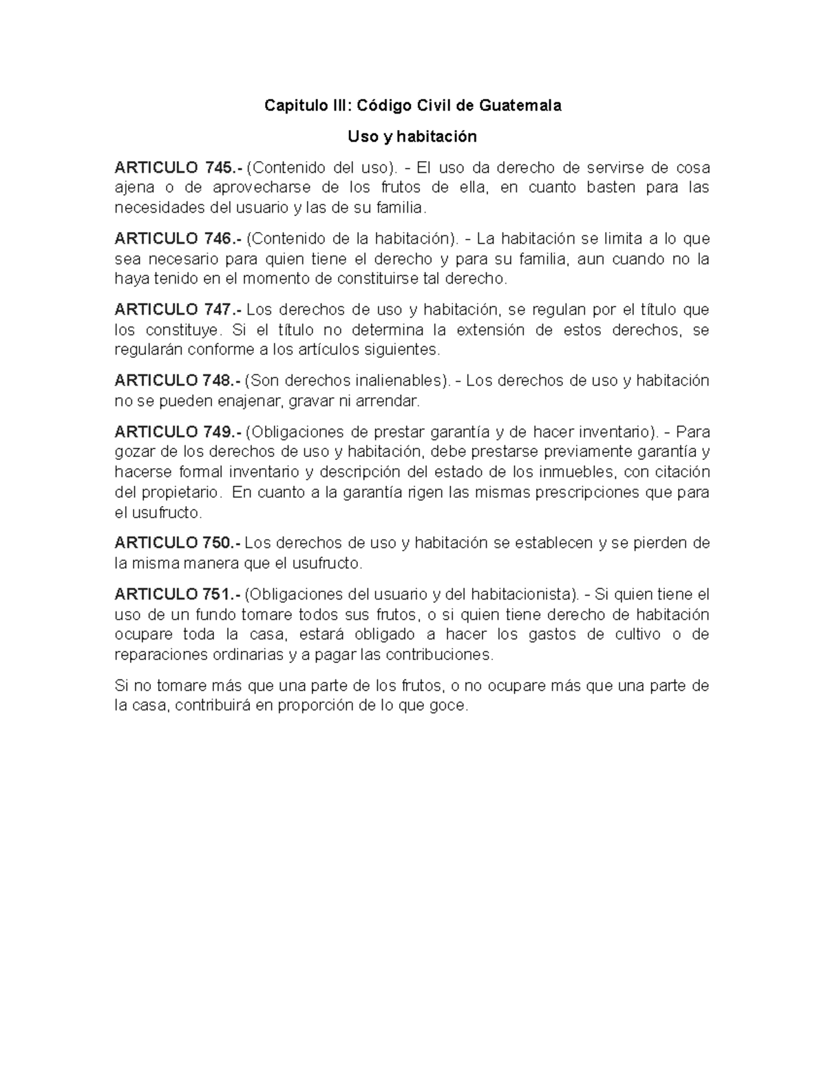 Fundamentos legales Codigo Civil - Capitulo III: Código Civil de ...
