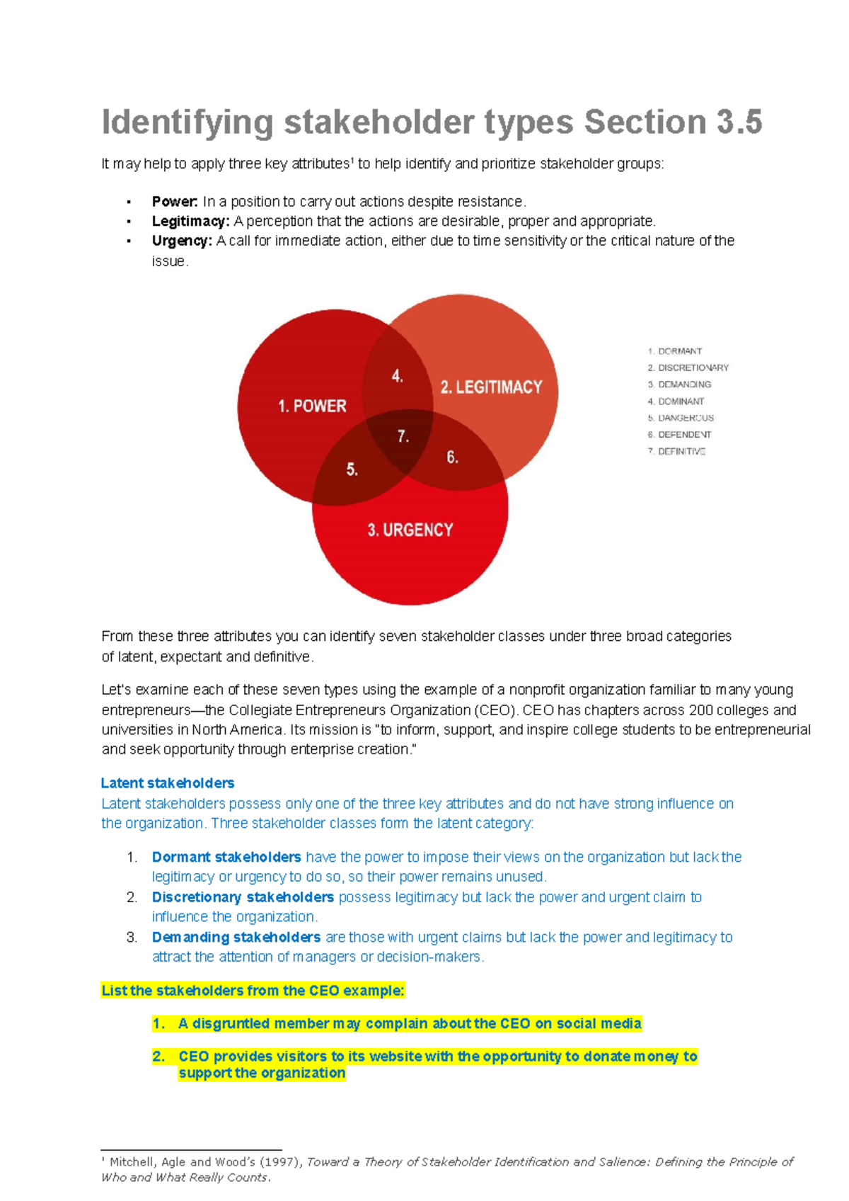 Identifying stakeholder types - It may help to apply three key ...