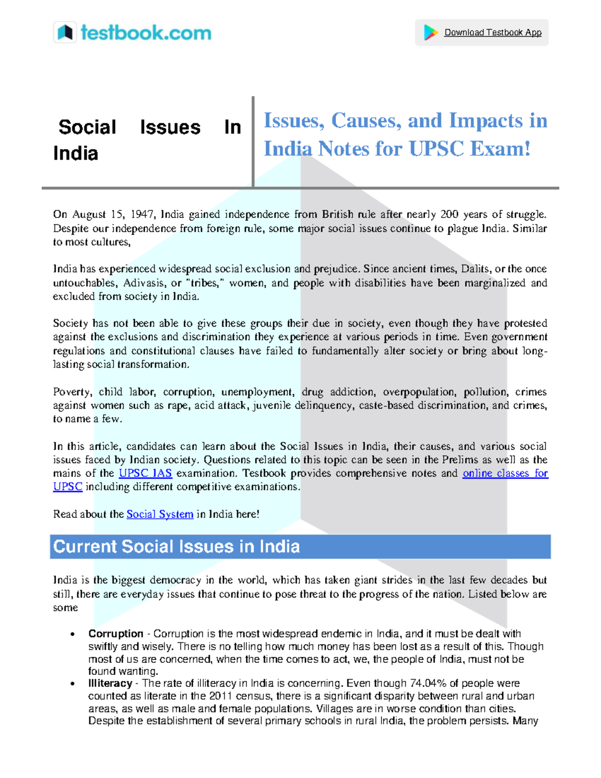 Social issues in india 53498 f83 - On August 15, 1947, India gained ...