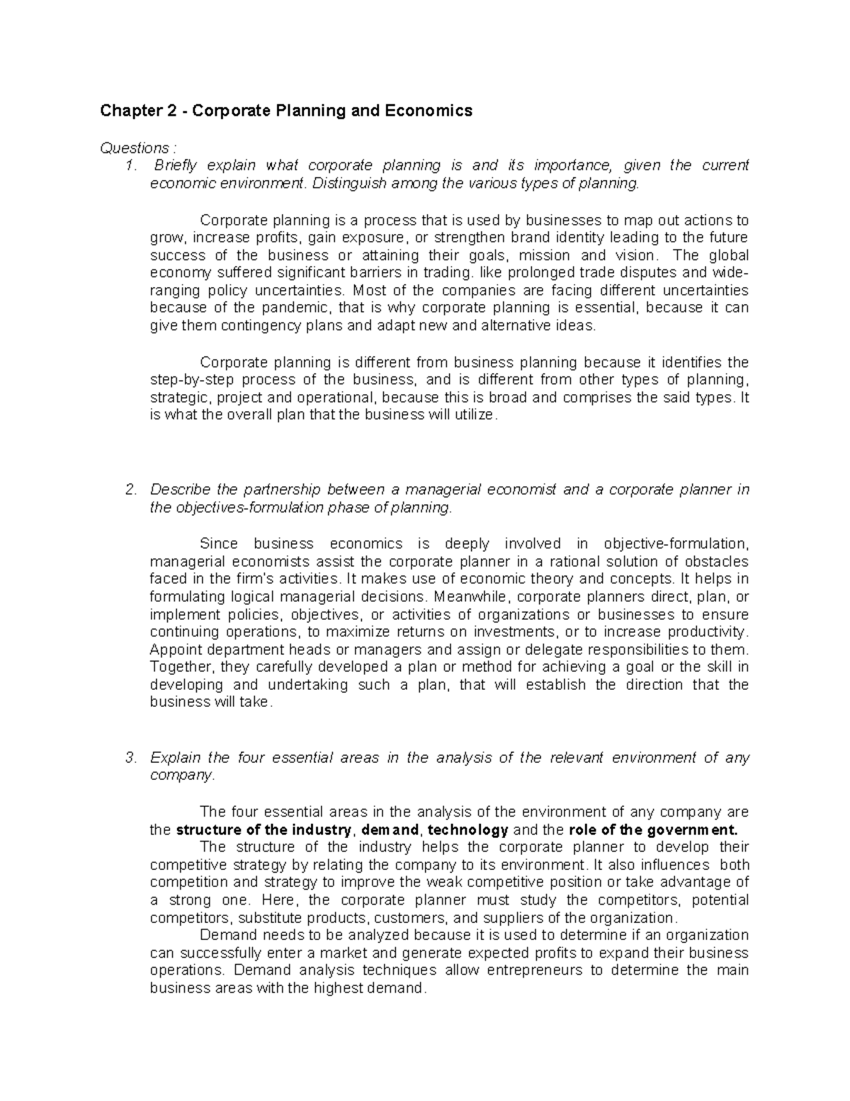 Chapter 2 Corporate Planning Chapter 2 Corporate Planning And